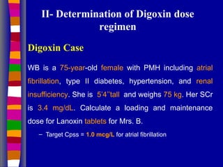 Clinical pharmacokinetics of digoxin | PPT