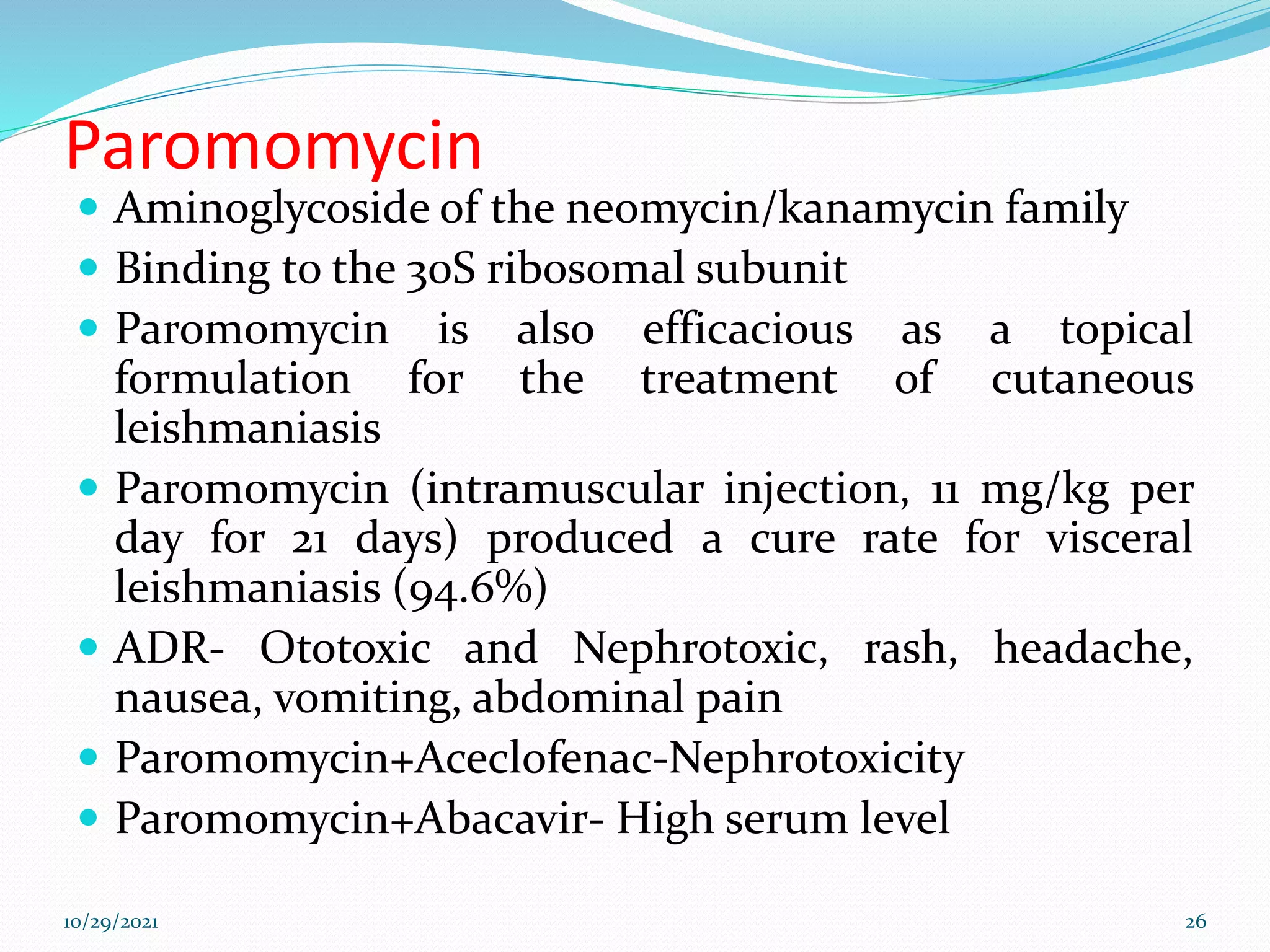 Clinical pharmacology of drugs used in leishmaniasis | PPTX