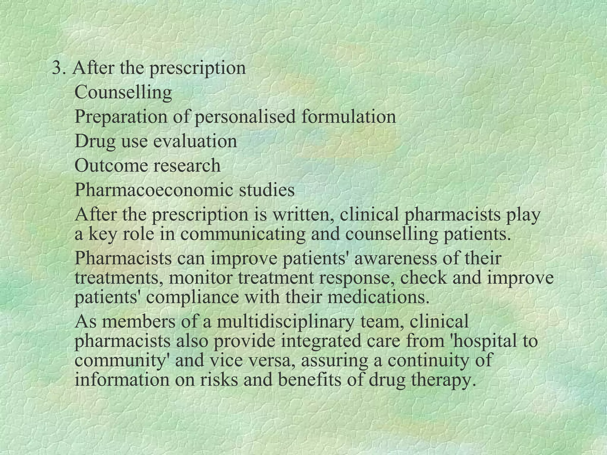 Clinical pharmacy ( patient compliance) | PPT