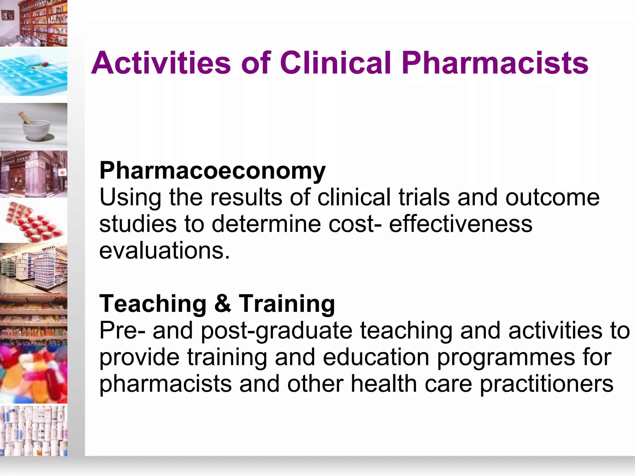 INTRODUCTION OF CLINICAL PHARMACY | PPT