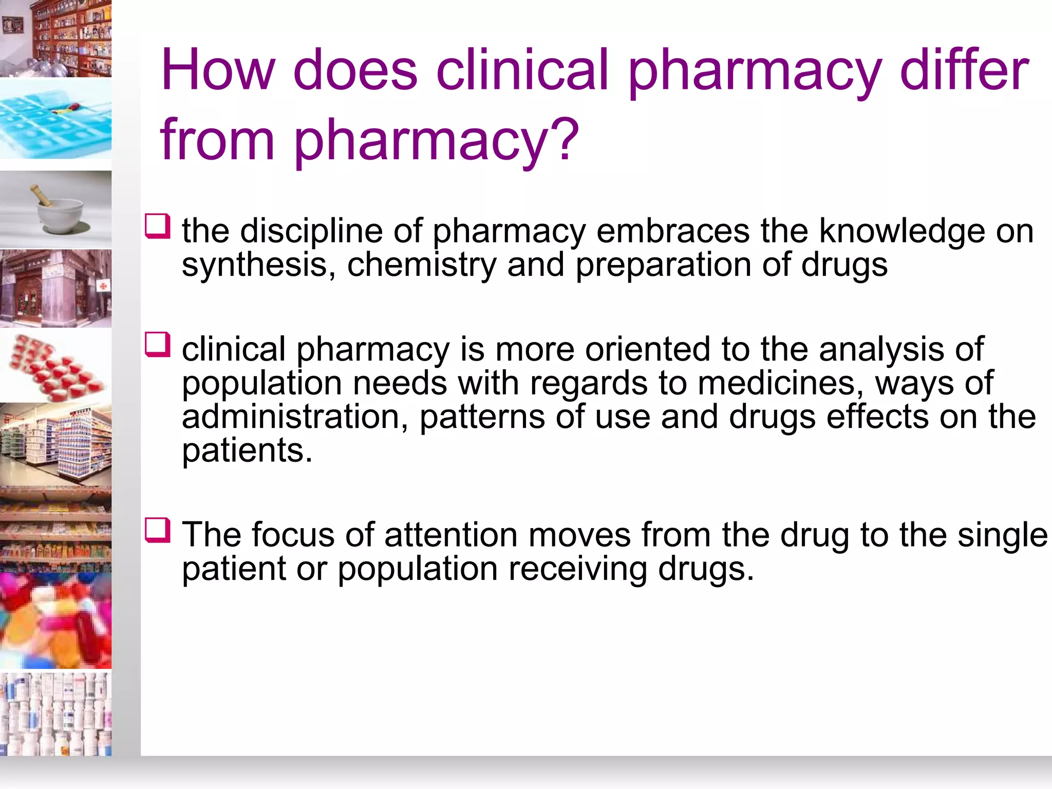 INTRODUCTION OF CLINICAL PHARMACY | PPT