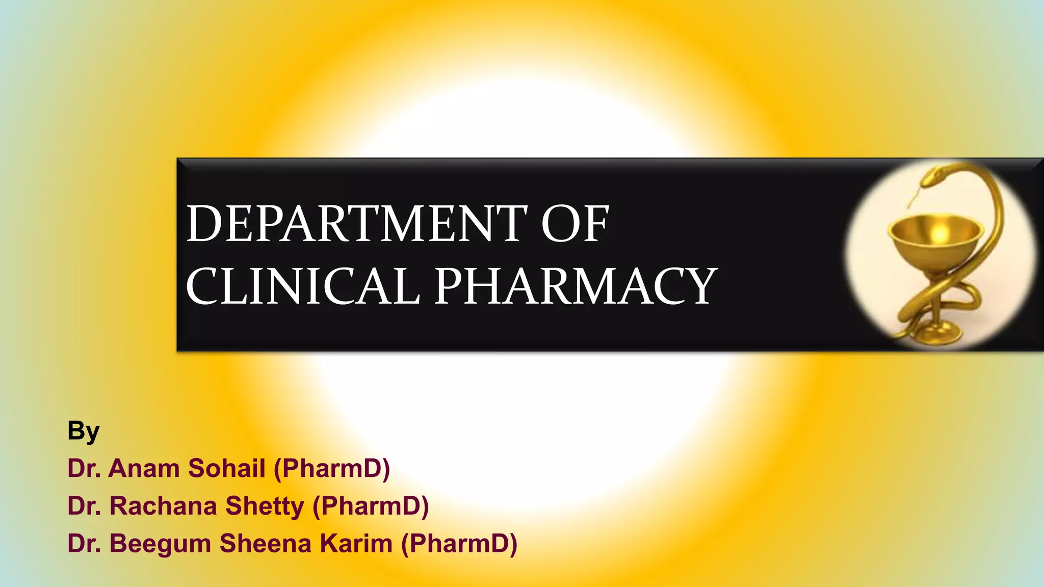 STANDARD OPERATING PROCEDURE OF CLINICAL PHARMACY DEPARTMENT | PPTX
