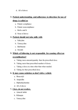 clinical pharmacy and modern dispensing practice. ...docx