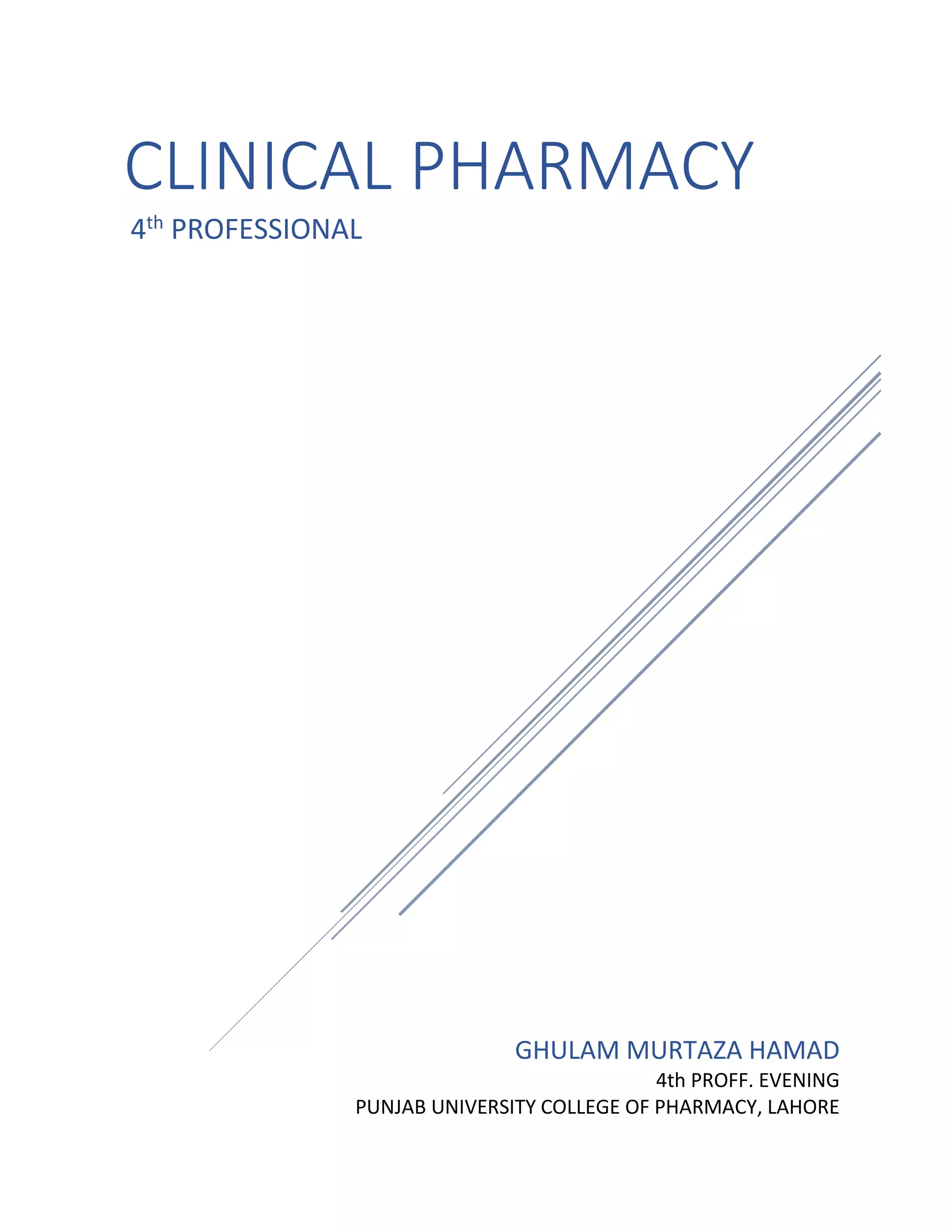 Clinical pharmacy complete notes | PDF