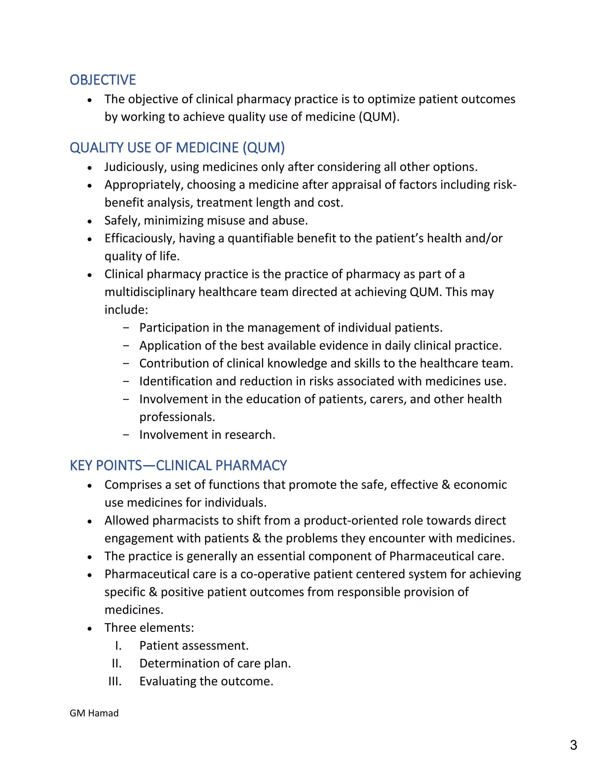 Clinical pharmacy complete notes | PDF