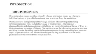 Systemic approaches in answering drug information queries (DIC) | PPTX