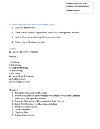 Clinical pharmacy from books to implementation | PDF