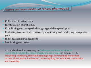 Clinical pharmacy ppt | PPTX