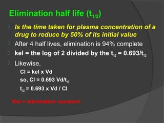 Clinical Pharmacokinetics-I [half life, order of kinetics, steady state ...