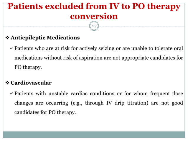 Clinical PK IV to PO therapy conversion.pptx | Infectious Diseases ...