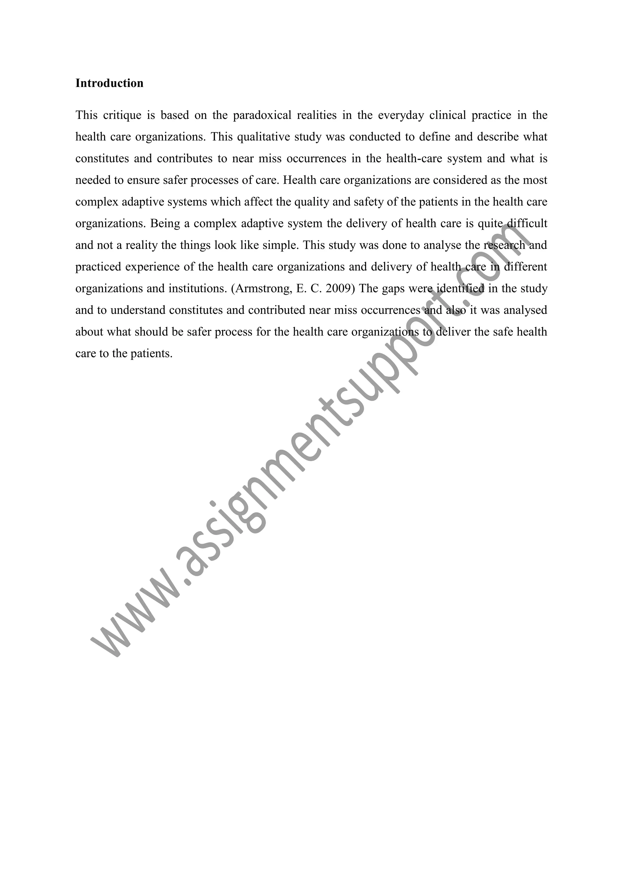 Clinical practice critical_research_paper essay sample from ...
