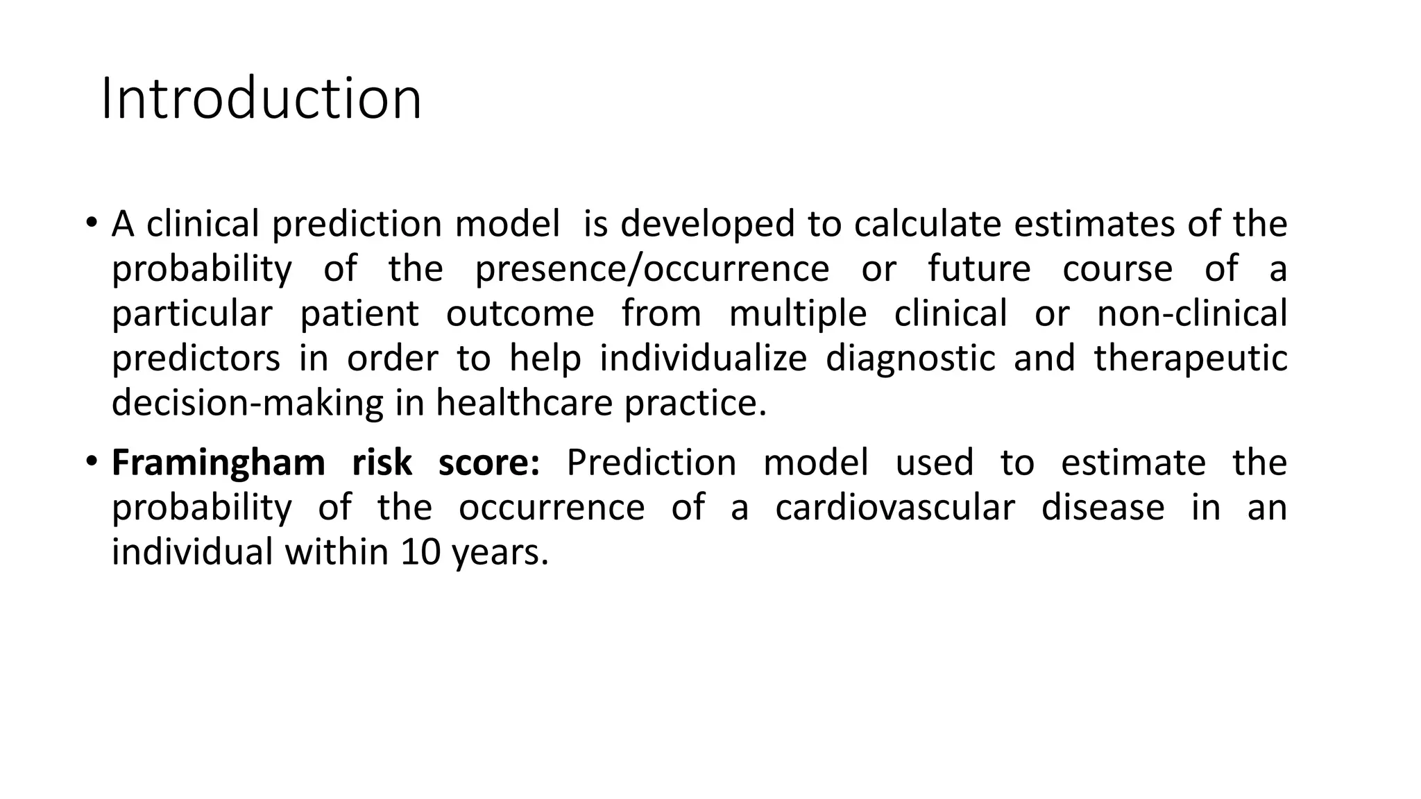 Clinical Prediction Models Pptx Heart And Cardiovascular Diseases