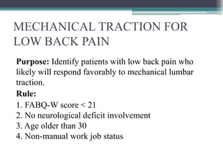Clinical prediction rule in spinal pain | PPT