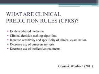 Clinical prediction rule in spinal pain | PPT