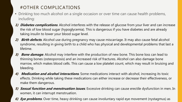 Clinical presentation of chronic alcohol use | PPT