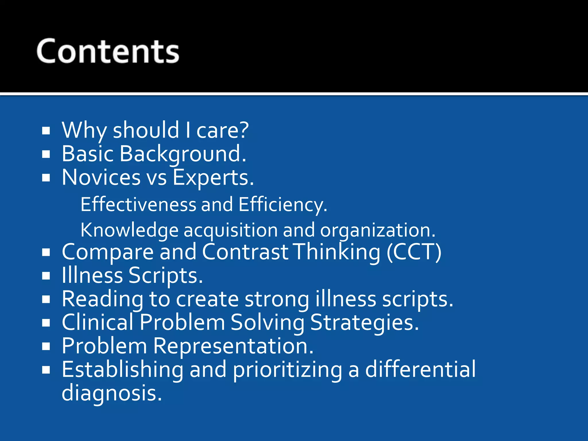 Clinical problem solving and illness scripts | PPTX