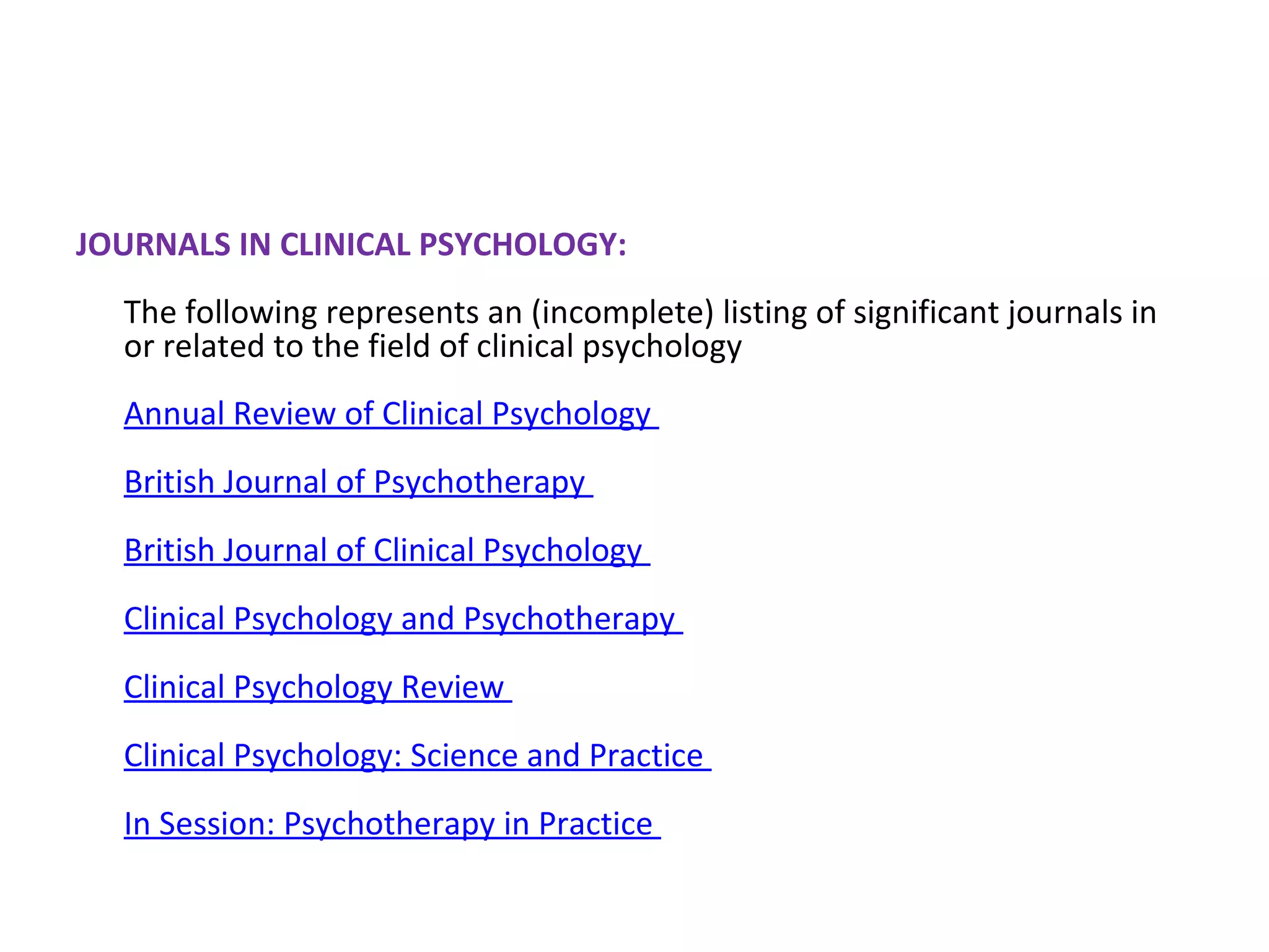 Clinical psychology | PPT