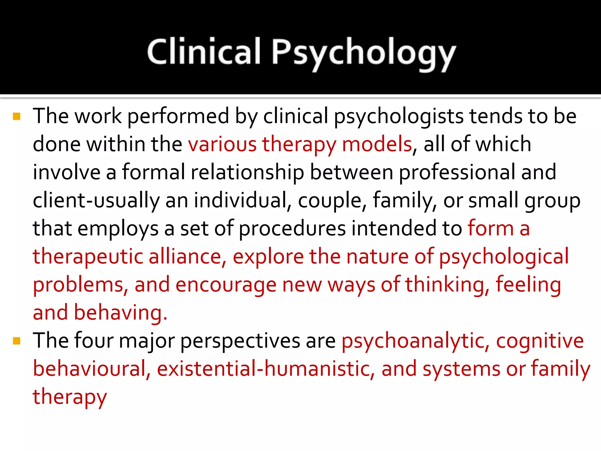 Clinical Psychology. By Theresa Lowry-Lehnen. Lecturer of Psychology ...