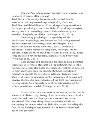 Clinical Psychology and Counseling Psychology1.docx