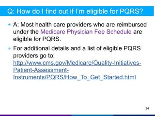 Clinical quality measures and PQRS reporting with Practice Fusion | PPTX