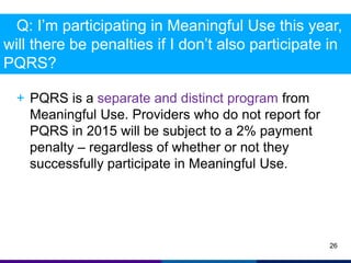 Clinical quality measures and PQRS reporting with Practice Fusion | PPTX