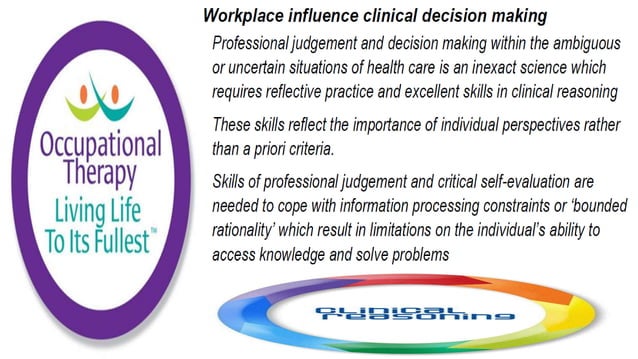 Clinical Reasoning in Occupational Therapy part 1 | PPT