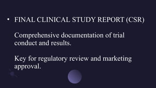 reports in clinical trials in pharmaceutical | PPTX