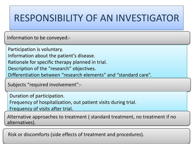 responsibility of an investigator | PPTX