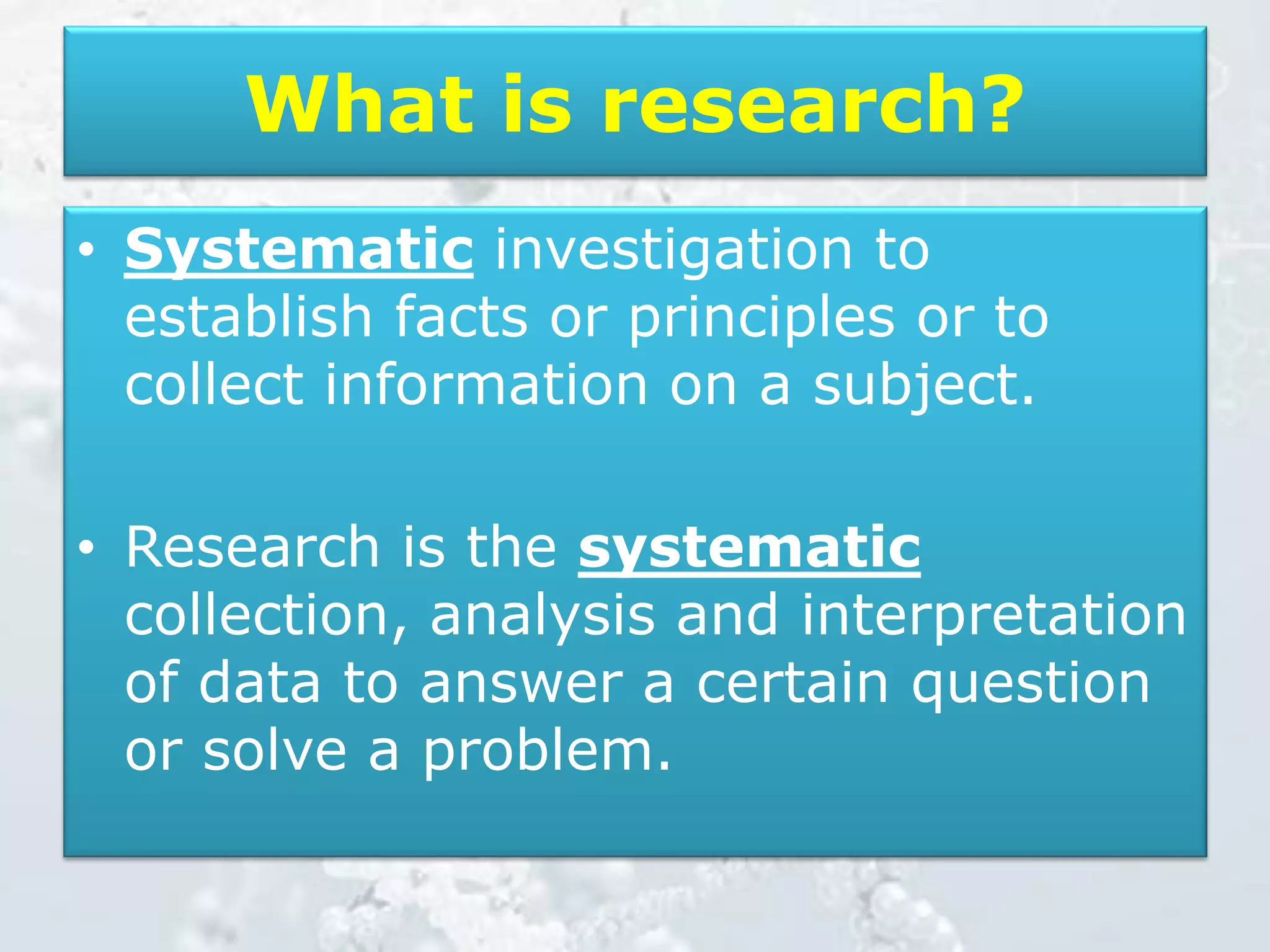 Clinical research ( intro and research question) | PDF