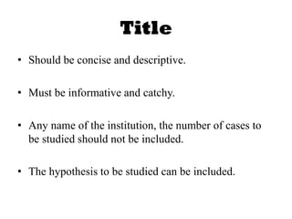 Writing of Research protocol | PDF