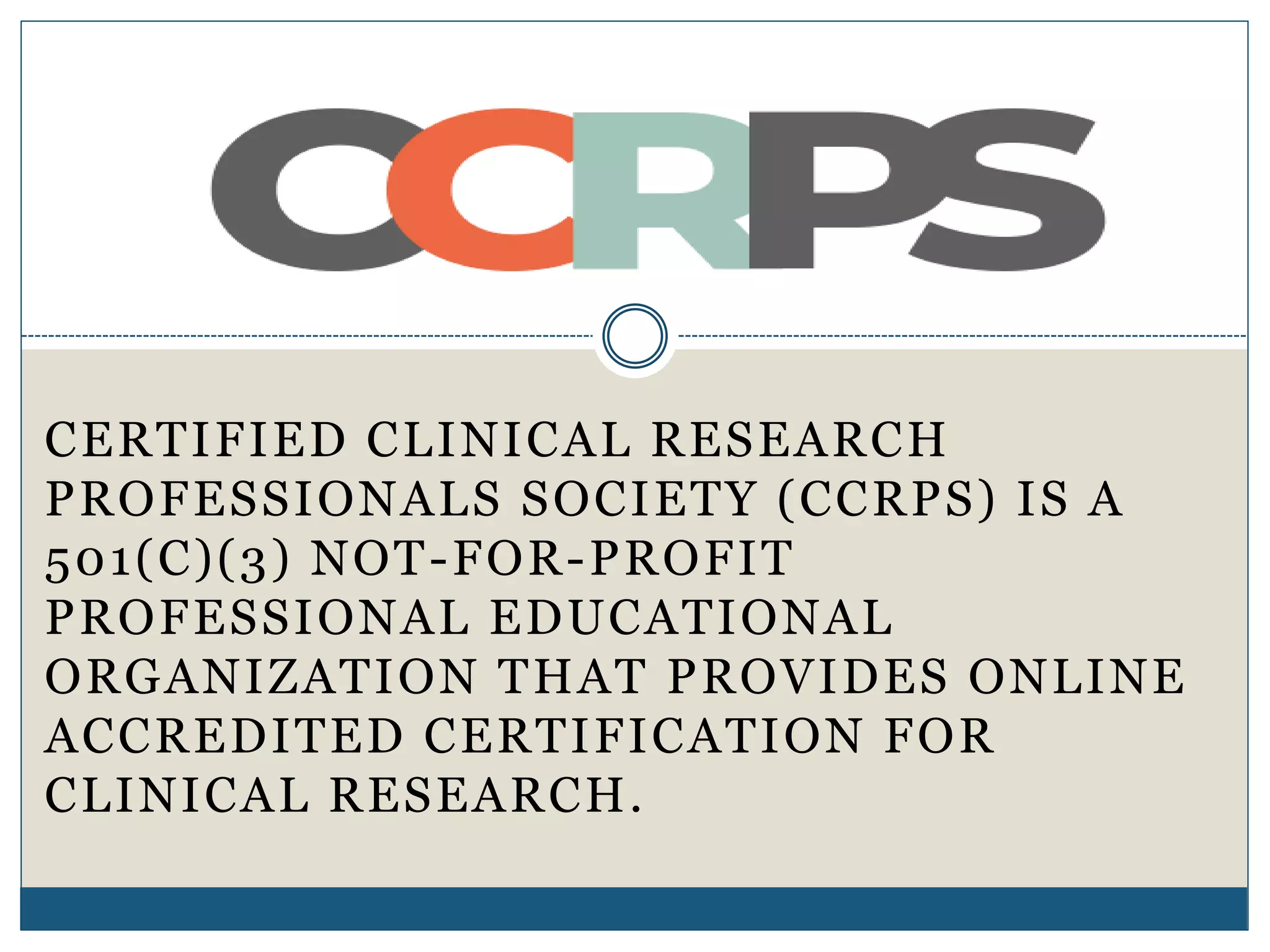 Clinical Research Certification | PPTX