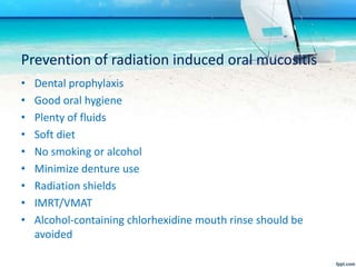Clinical response of skin and mucosa to radiation | PPTX