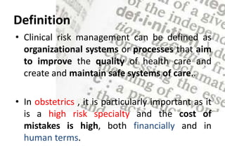 Clinical risk management in labour | PPT