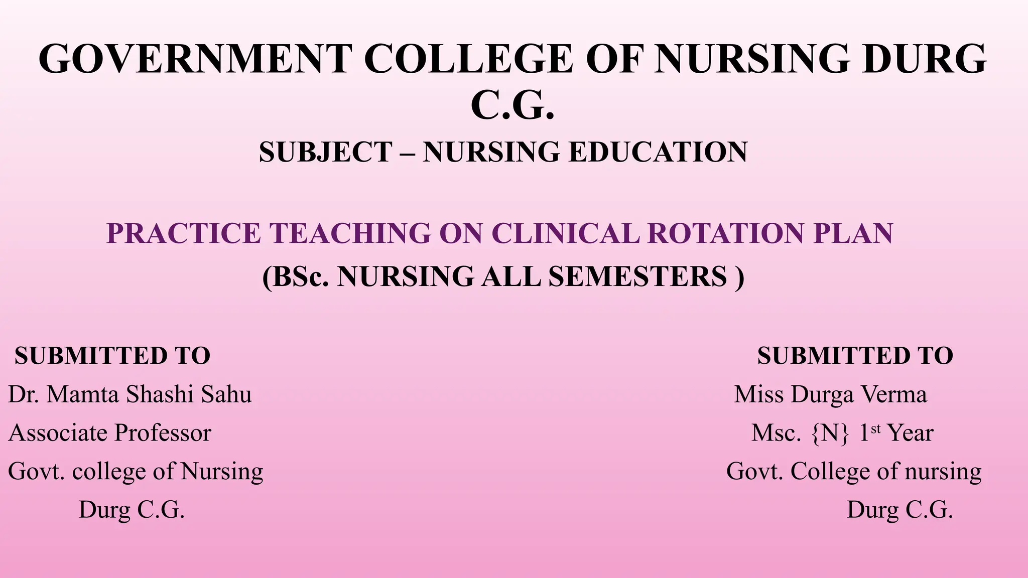 clinical rotation plan ppt. nursing education | PPTX