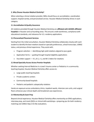 Clinical Rotations for International Medical Graduates with Houston ...