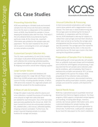 Clinical Sample Logistics & Long-Term Storage | PDF