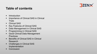 SAS Clinical training program in Hyderabad | PPTX