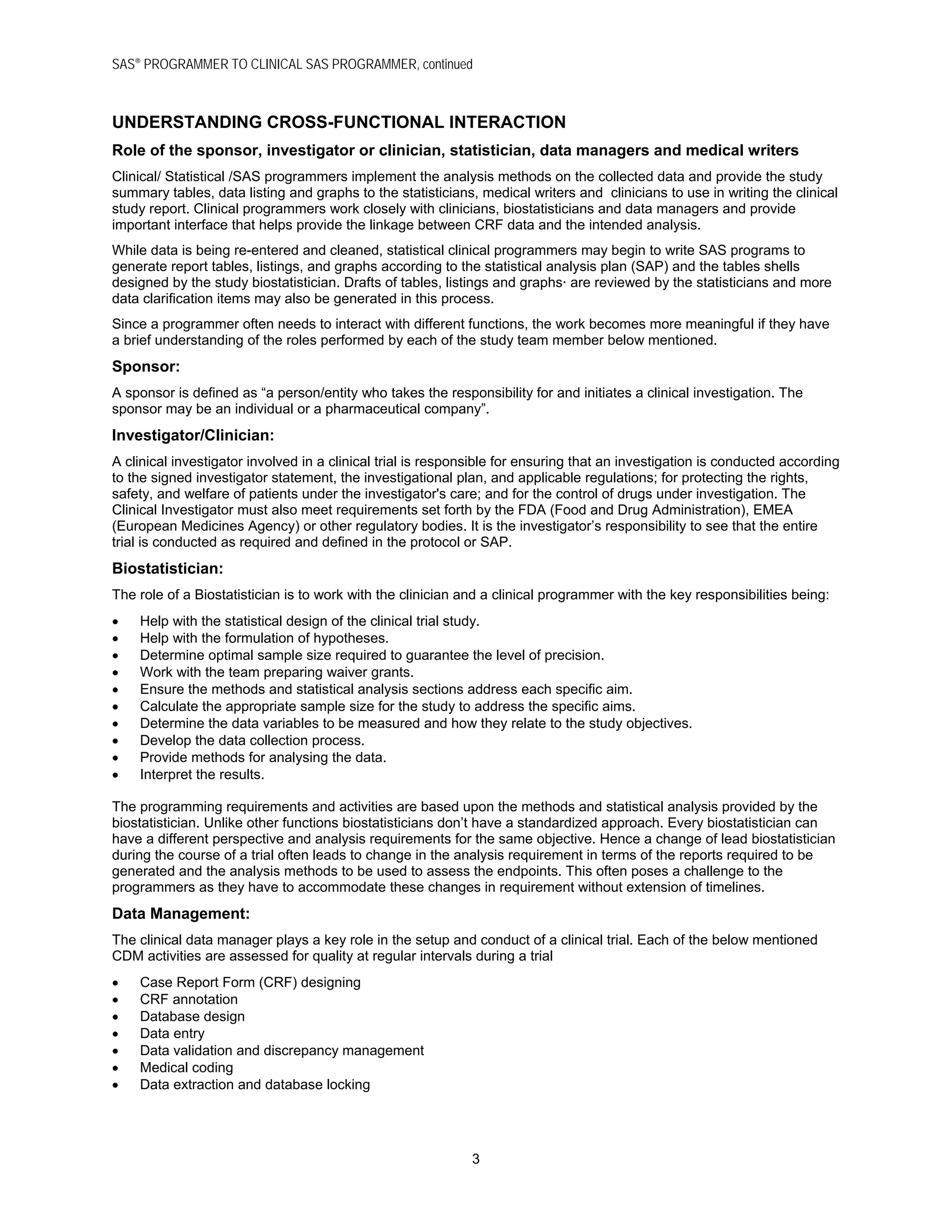 Clinical sas programmer | PDF