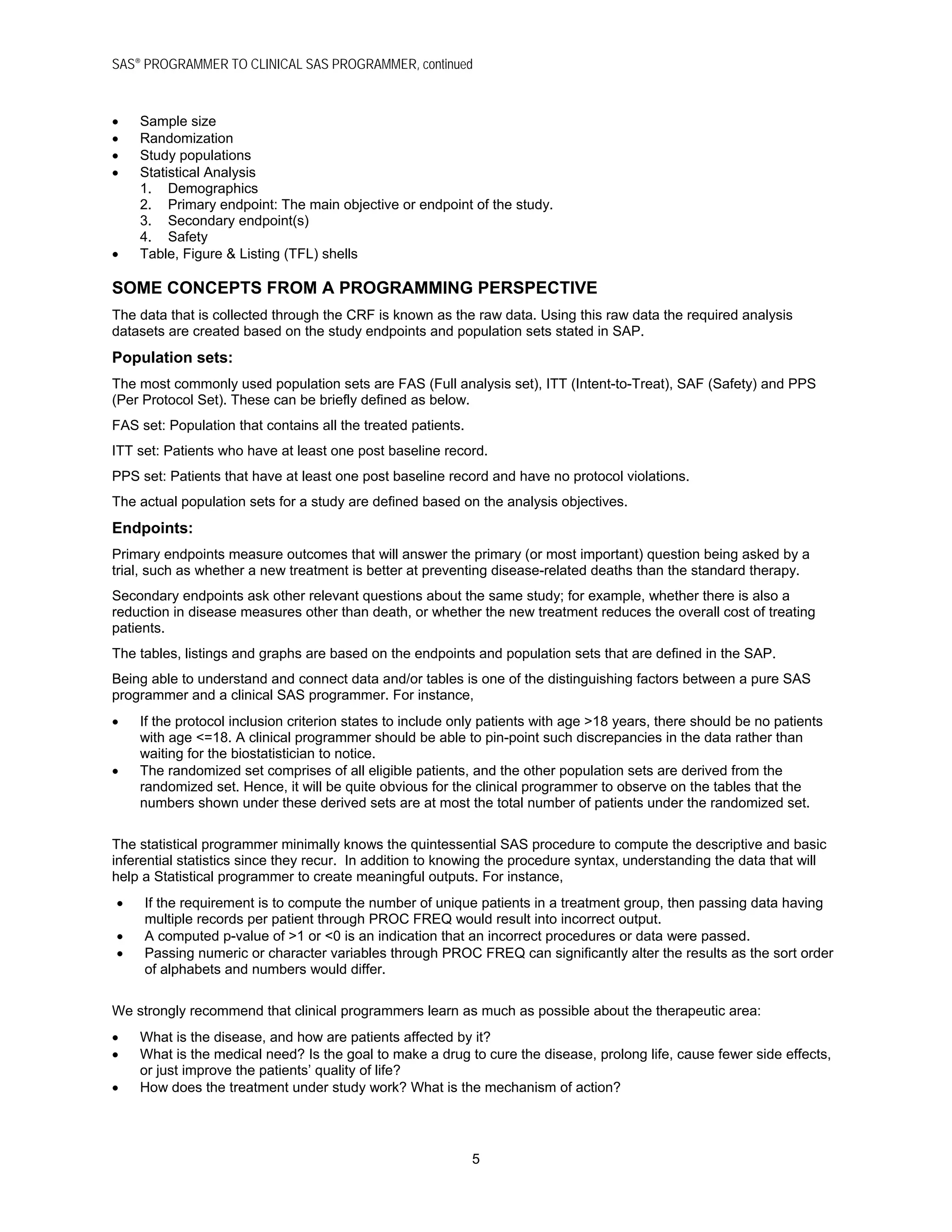 Clinical sas programmer | PDF