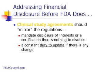 Financial Disclosure –Duties and Strategies for Clinical Studies | PDF