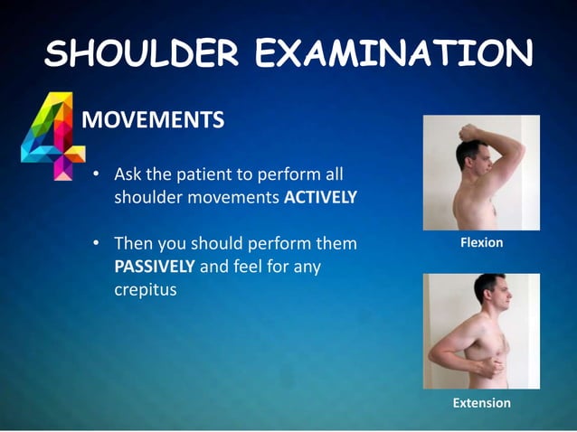 Clinical shoulder examination-osce | PPTX | Death, Injury, or Military ...