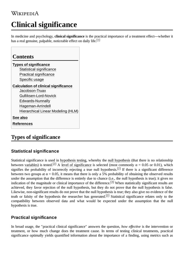 Clinical significance