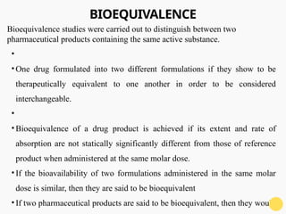 clinical significance of bioequivalaence studies- pptx | PPTX
