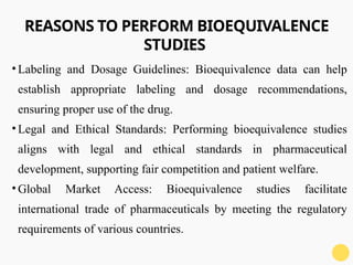 clinical significance of bioequivalaence studies- pptx | PPTX