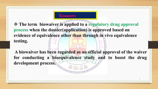 Clinical significance of bioequivalence and biowaivers | PPTX ...