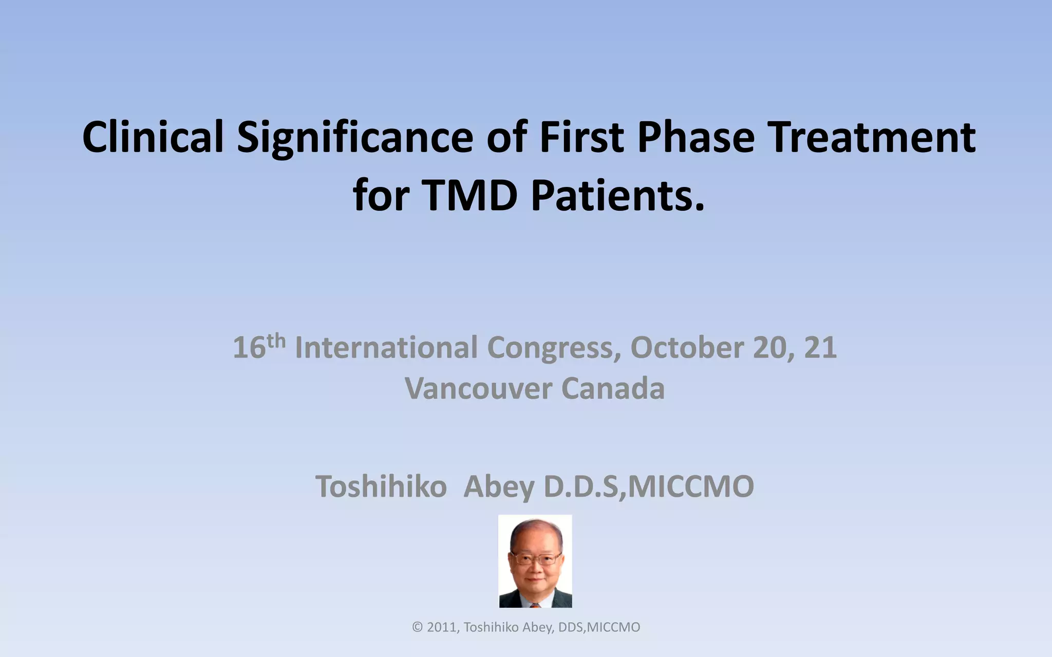 Clinical significance of first phase treatment for tmd final | PPT