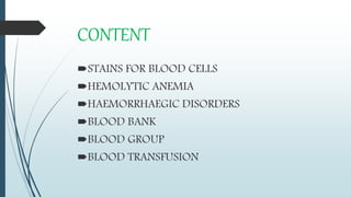 Haematology and Blood Banking | PPTX