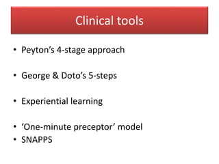 Clinical skills facilitation | PPTX