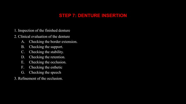 Clinical steps in fabricating a complete denture | PPTX