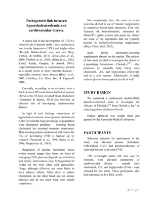 Clinical Study for CholesLo | PDF